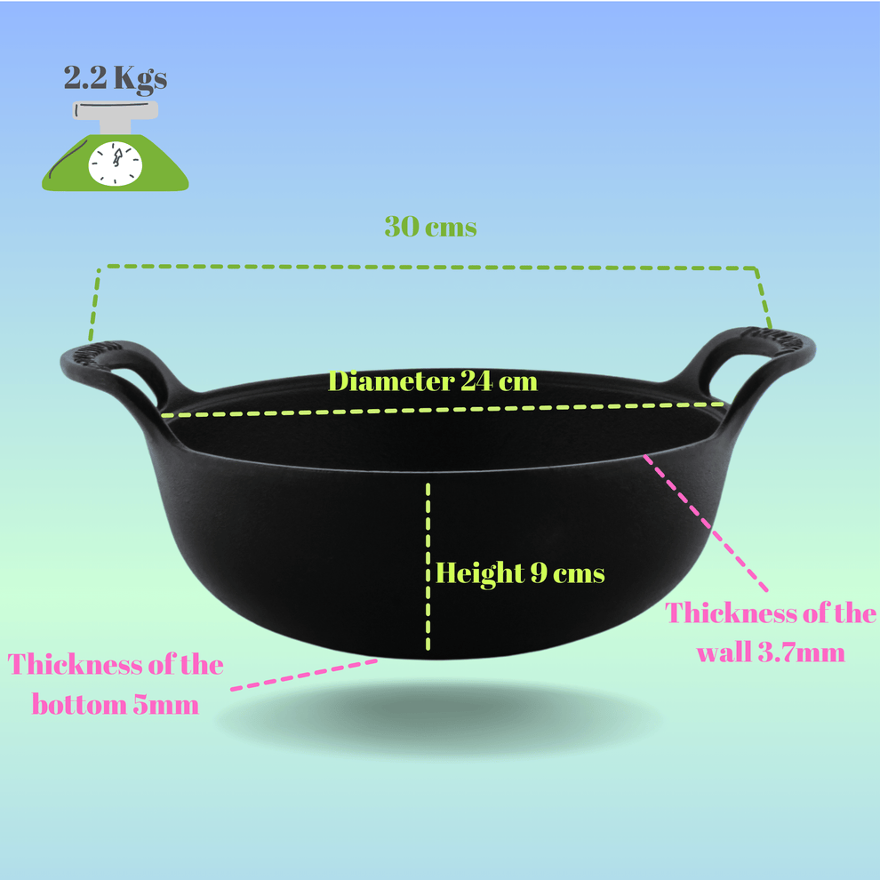 Trilonium Concave Tawa 28cms + Crockwok Kadhai 24cms With Lid Combo ...