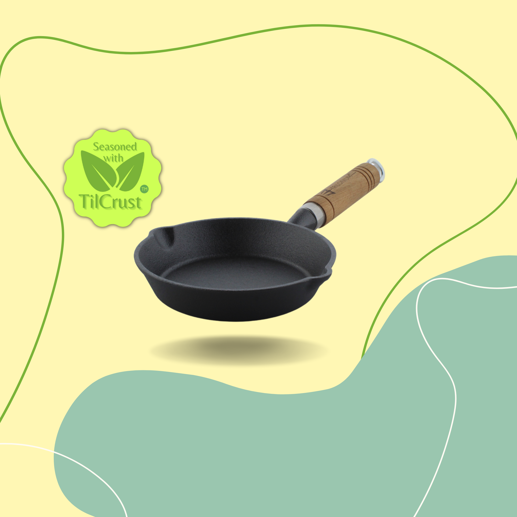 Trilonium Triple Seasoned Cast Iron Sleek WHS6 Skillet Fry Pan 16 cms ...